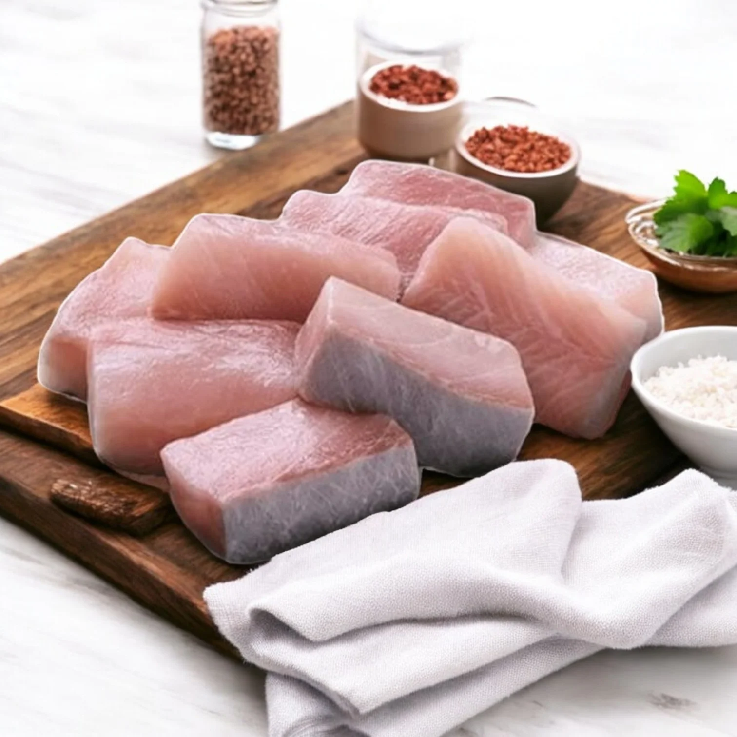 Buy Fresh Seer (King Mackerel,Surmai) Boneless Cubes Online - Freshtogo.in